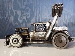 MISSILE LAUNCHER TRUCK SCRAP METAL ART