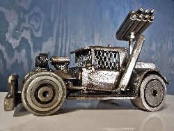 MISSILE LAUNCHER TRUCK SCRAP METAL ART