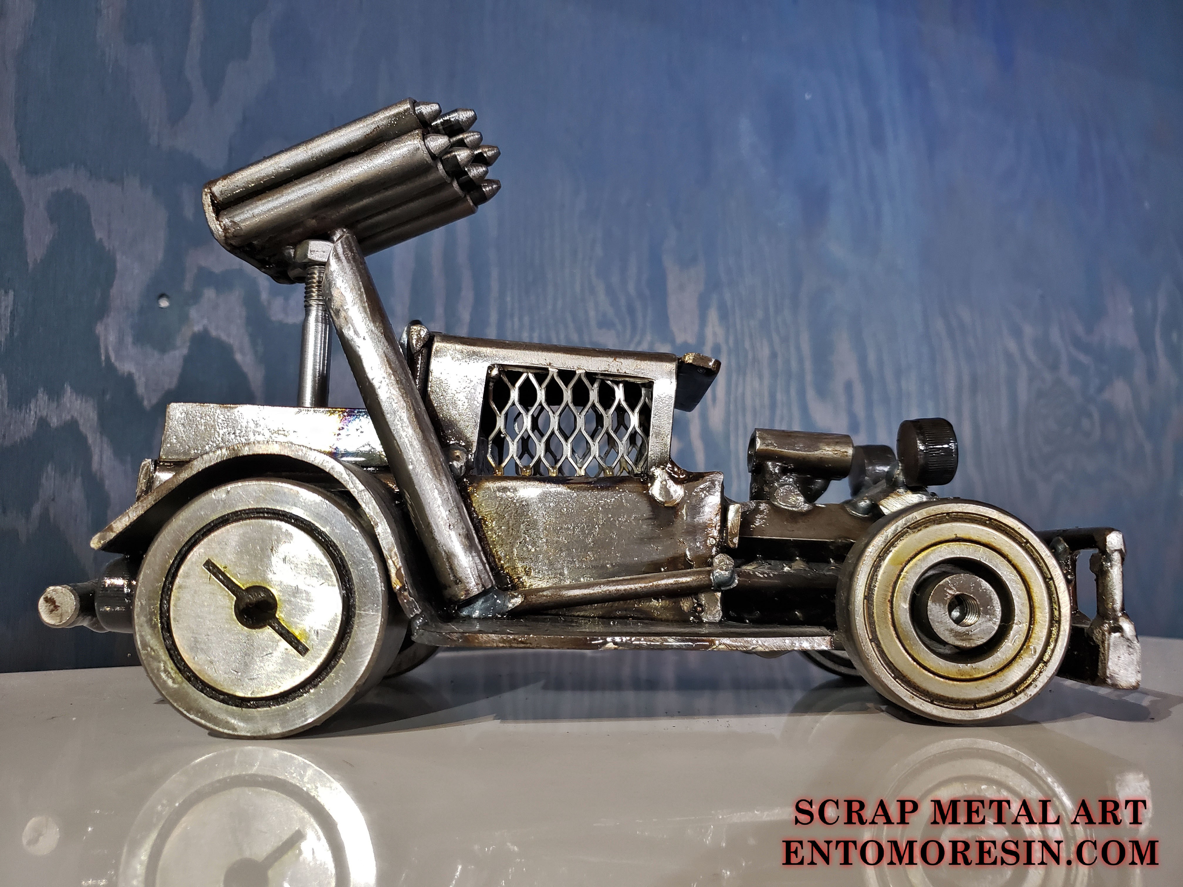 MISSILE LAUNCHER TRUCK SCRAP METAL ART