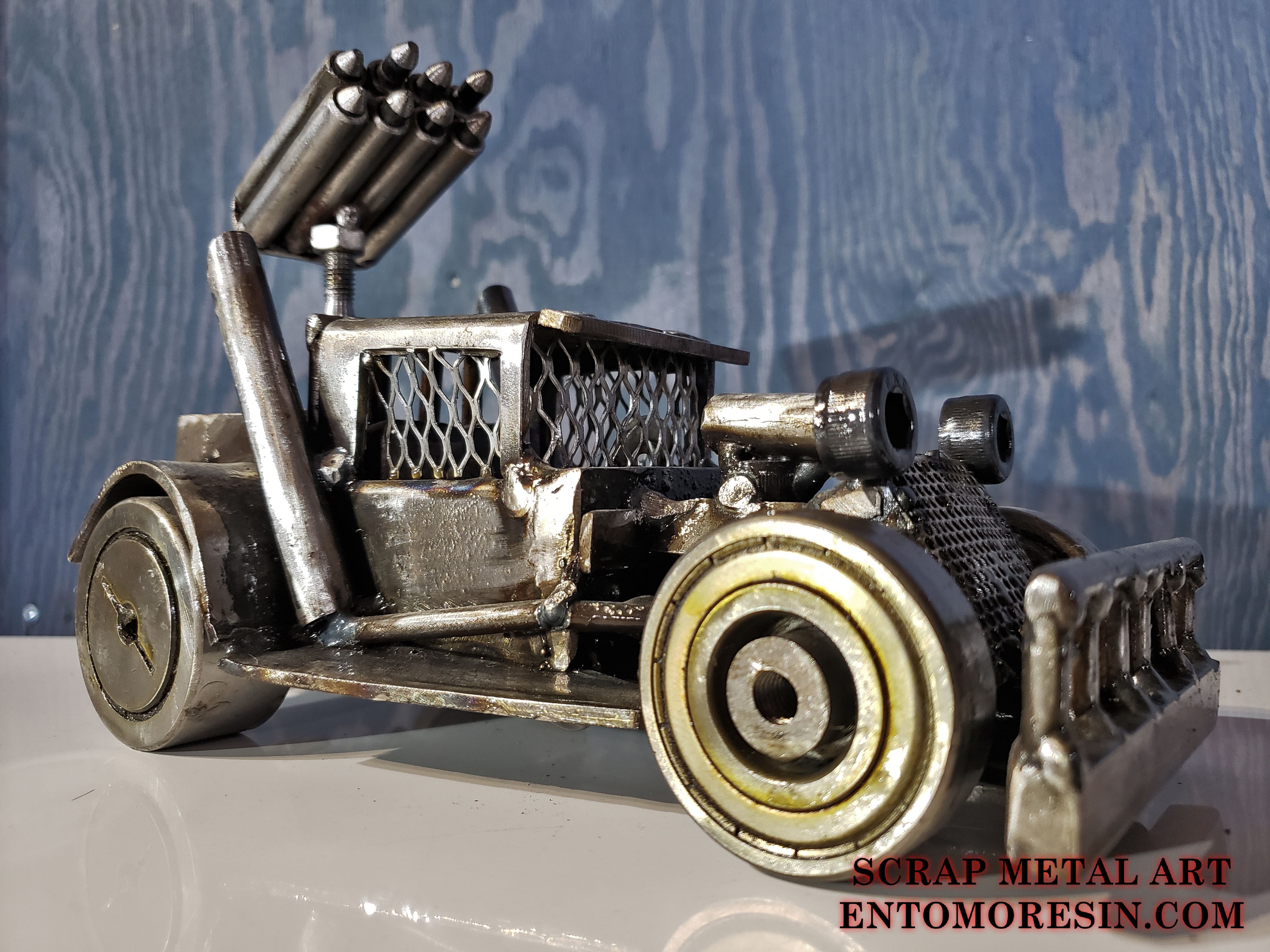 MISSILE LAUNCHER TRUCK SCRAP METAL ART