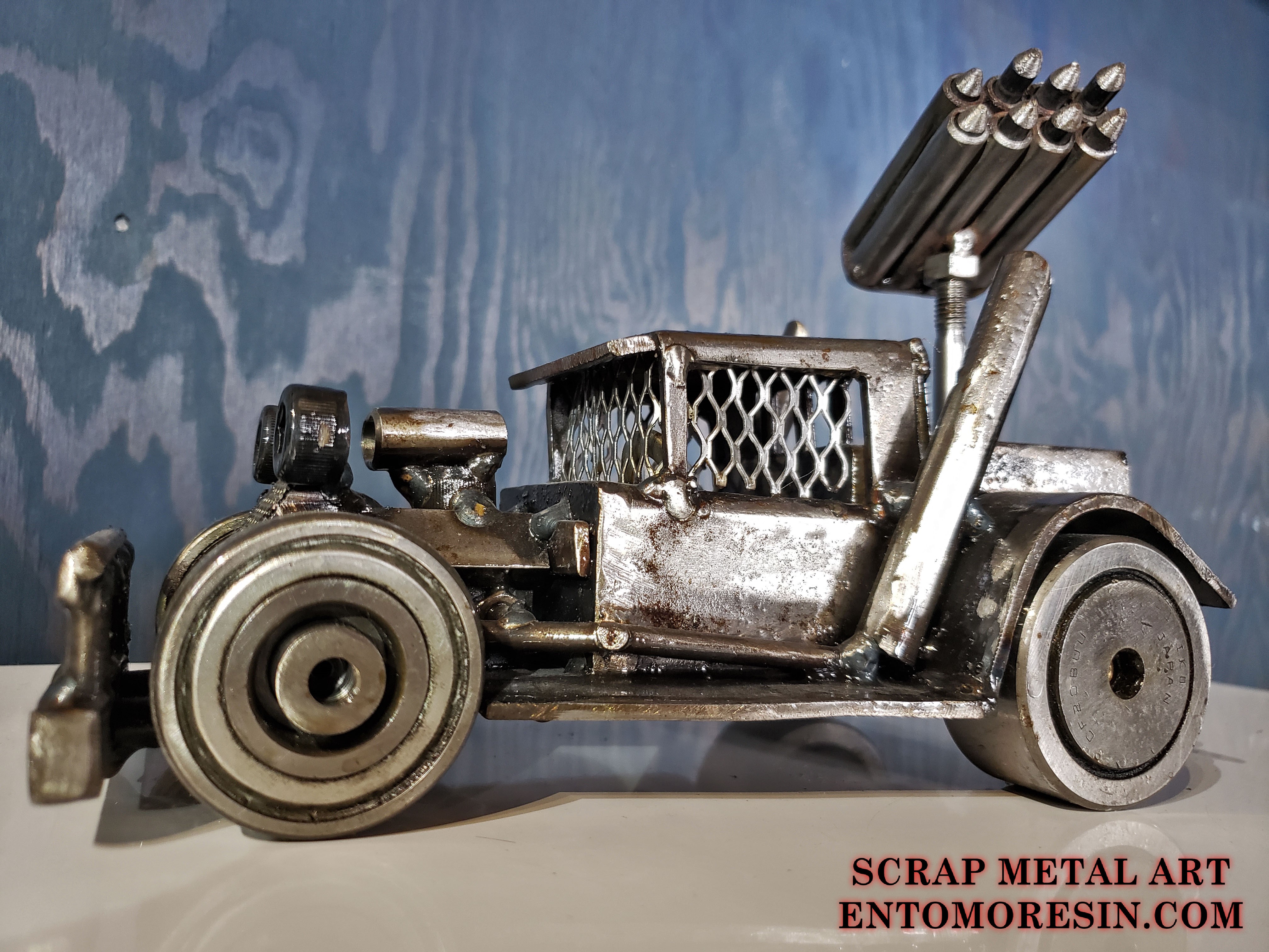 MISSILE LAUNCHER TRUCK SCRAP METAL ART